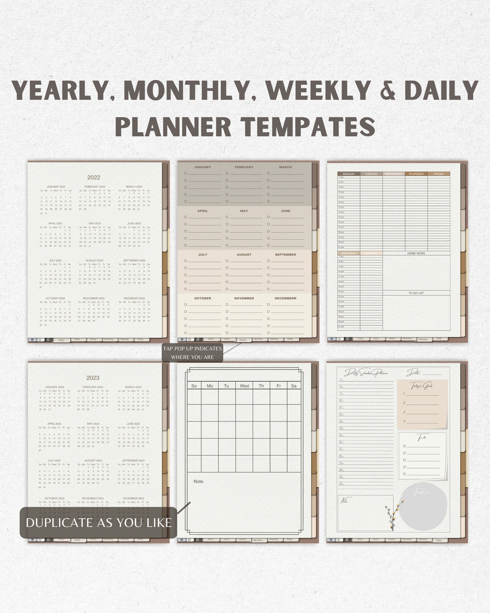 Academic Note Taking Planner Notebook-student Planner With Hyperlinked ...
