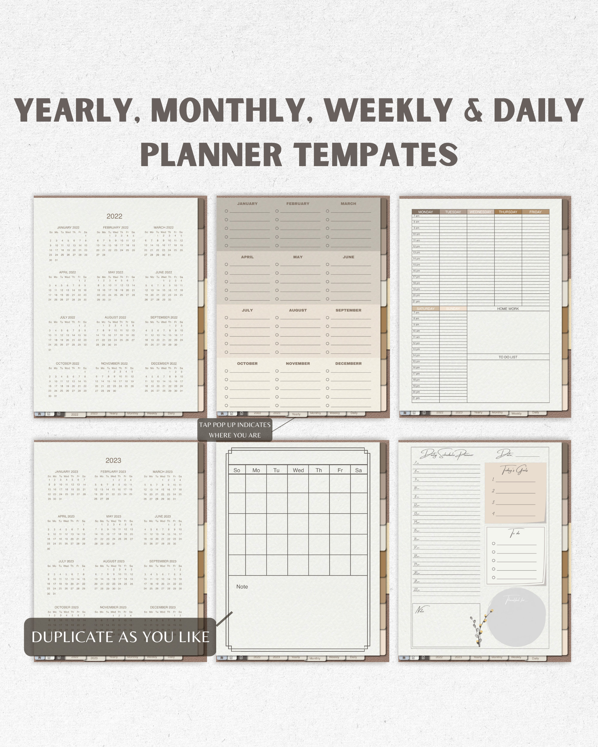 Academic Note Taking Planner Notebook-student Planner With Hyperlinked ...