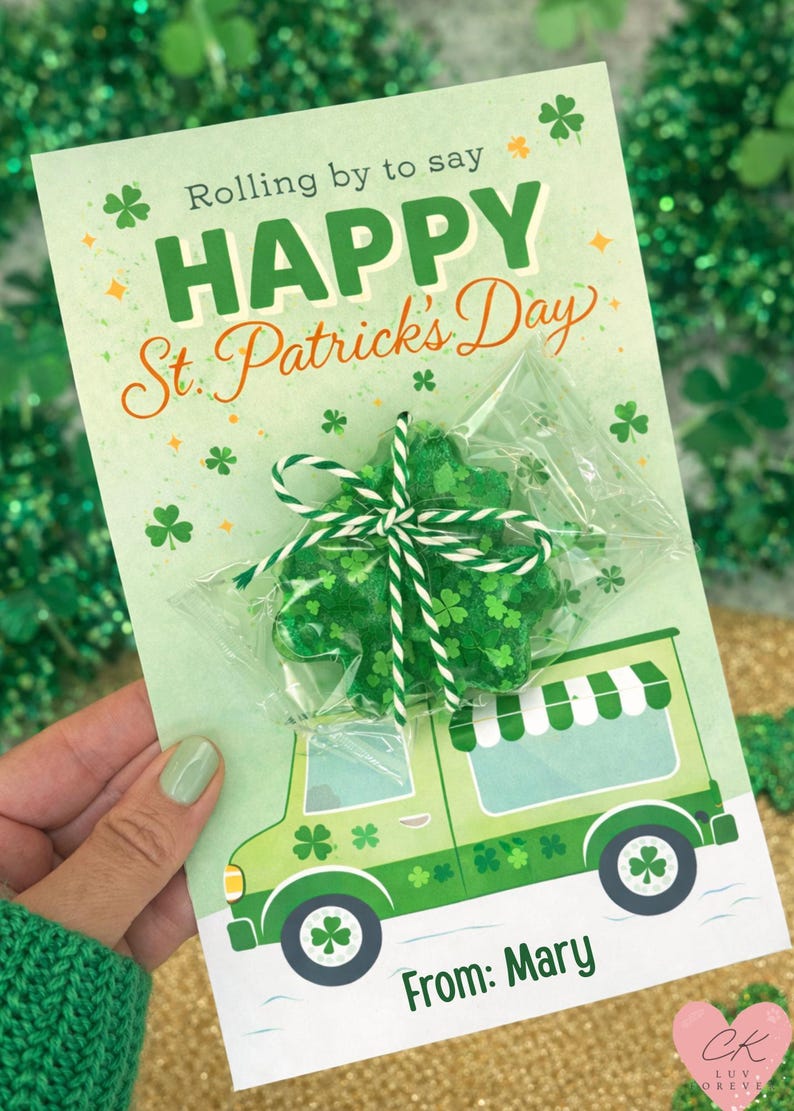 Editable St. Patrick’s Day Treat Tag, Printable Shamrock Candy Card ...