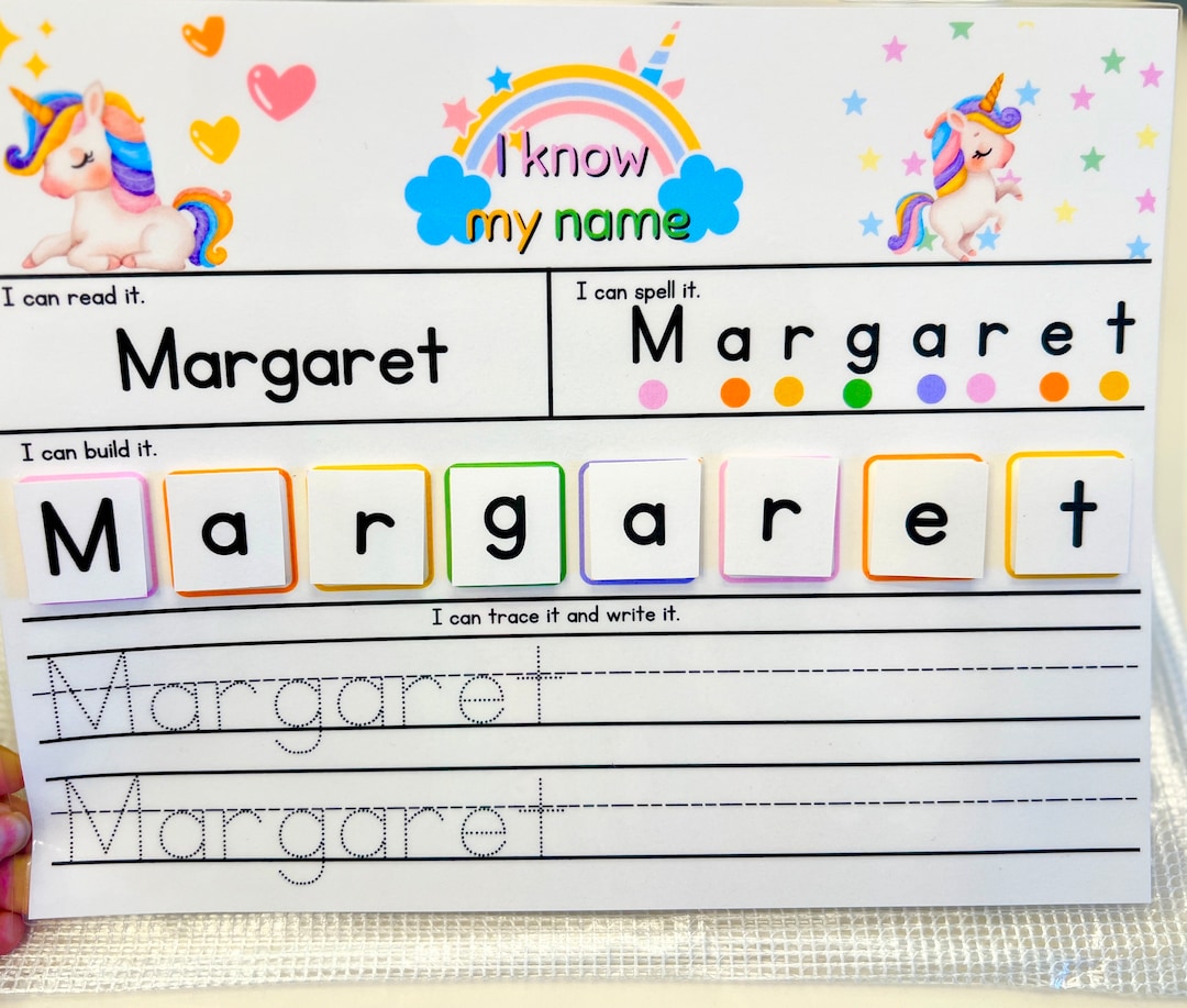 Dry Erase Name Mat, I Know My Name Learning Mat, Name Tracing Mat ...