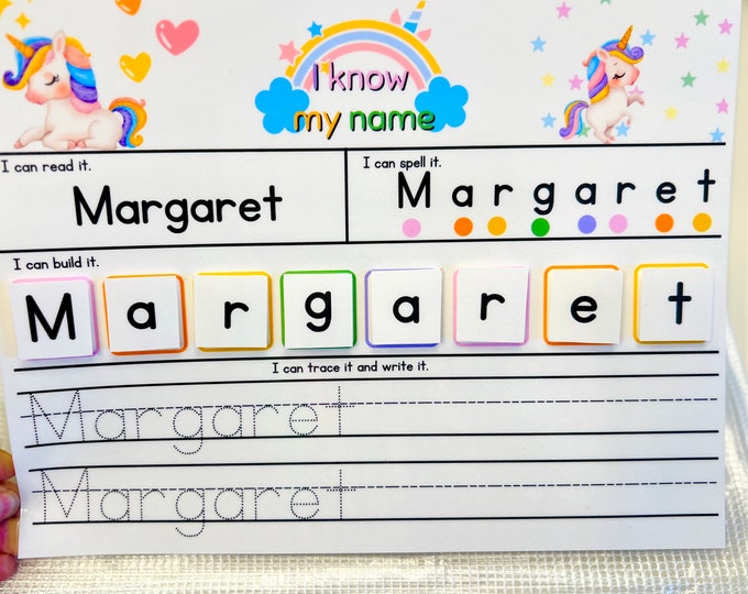 Dry Erase Name Mat, I Know My Name Learning Mat, Name Tracing Mat ...