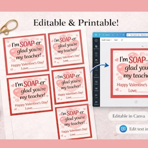 Soap Valentine Tags Printable | Editable Hand Soap Valentine ...