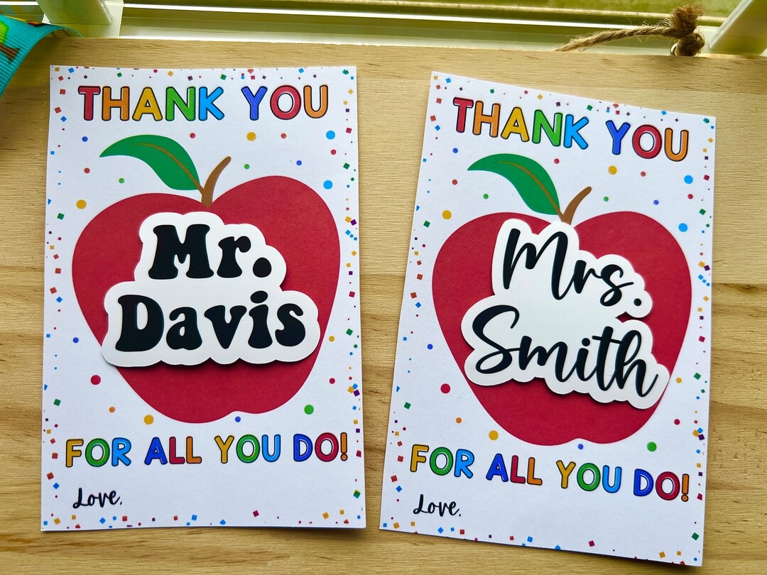 Custom Teacher Appreciation Sticker, Teacher Appreciation Gift, Teacher ...