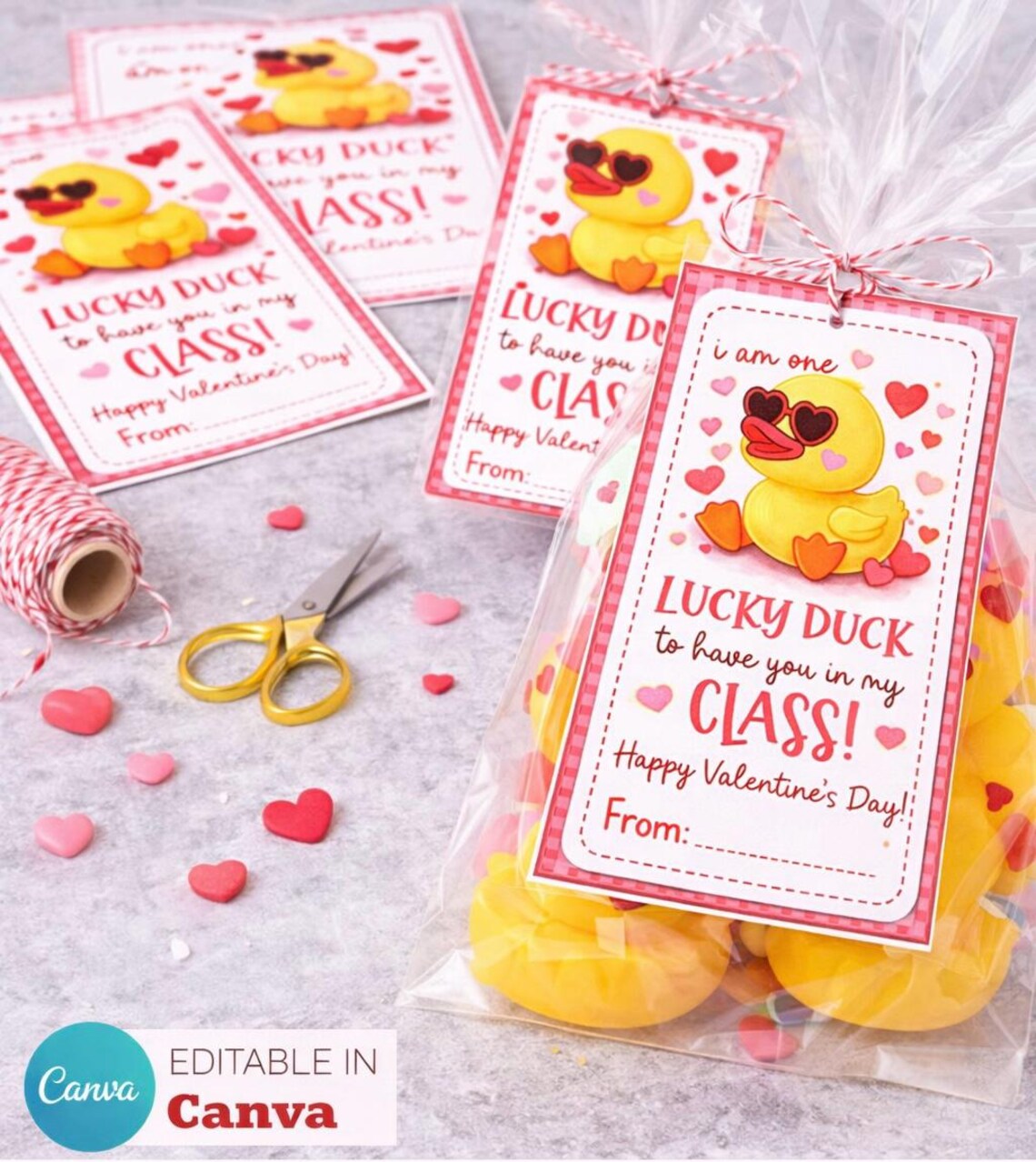 Lucky Duck Valentine Tags Printable | Classroom Valentine Gift Tags ...