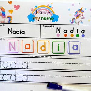 Dry Erase Name Mat, I Know My Name Learning Mat, Name Tracing Mat ...