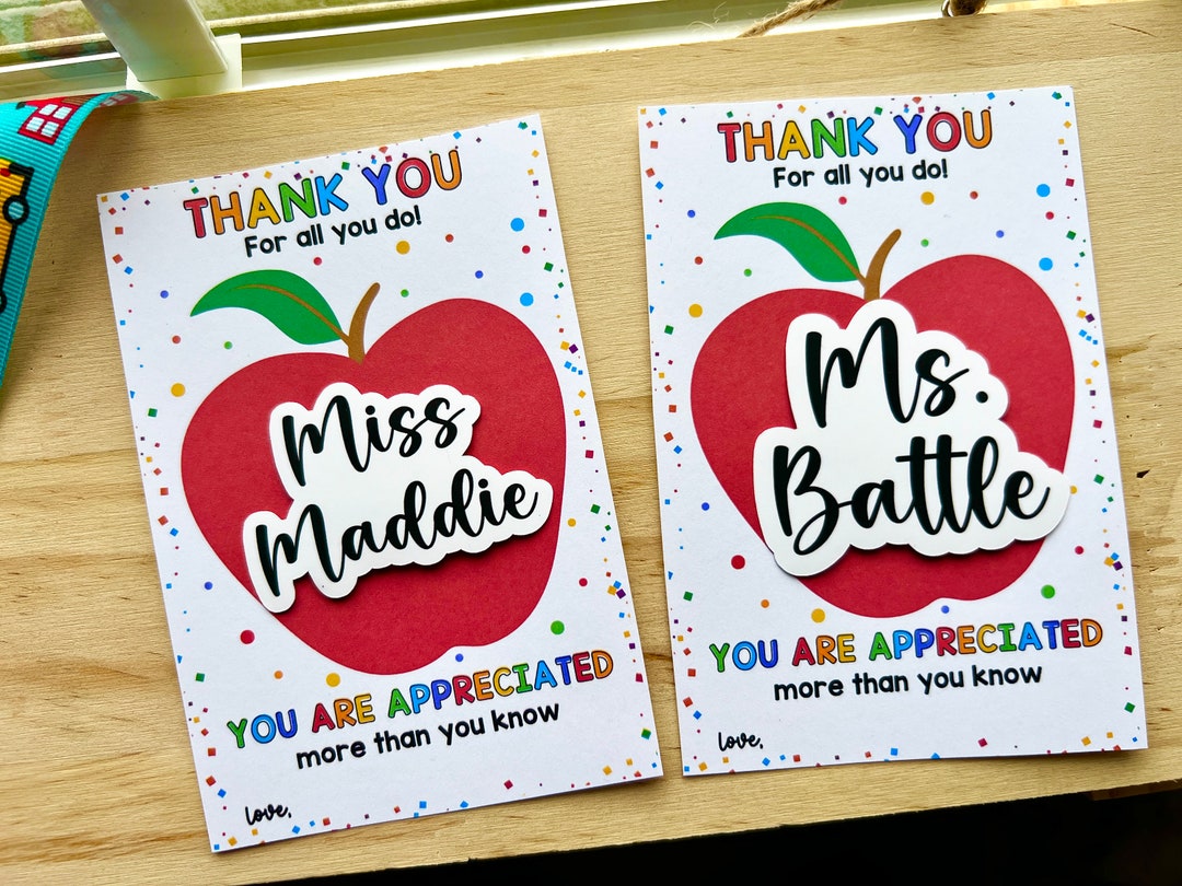Custom Teacher Appreciation Sticker, Teacher Appreciation Gift, Teacher ...
