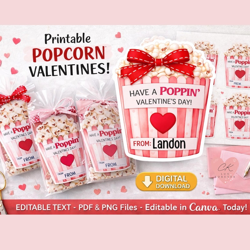 Valentine Popcorn Bags - Etsy
