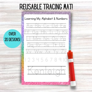 Name Tracing Mat , Dry Erase Learning Mat, Reusable Personalized ...