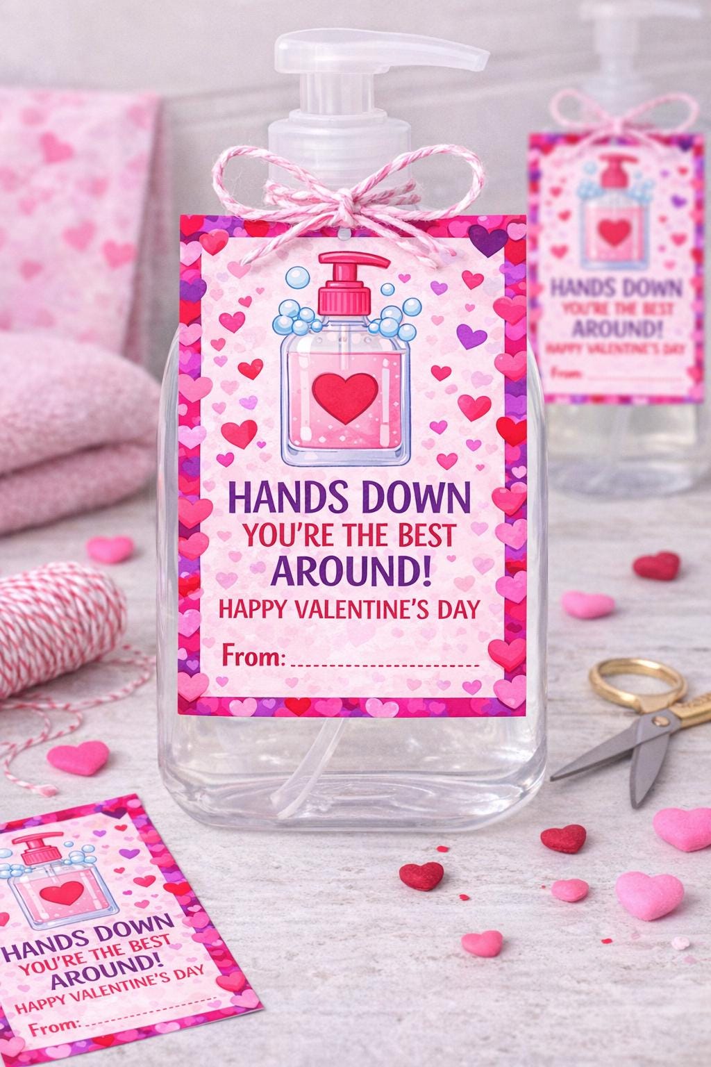 Hand Soap Valentine Tags Printable | Editable Teacher Valentine ...