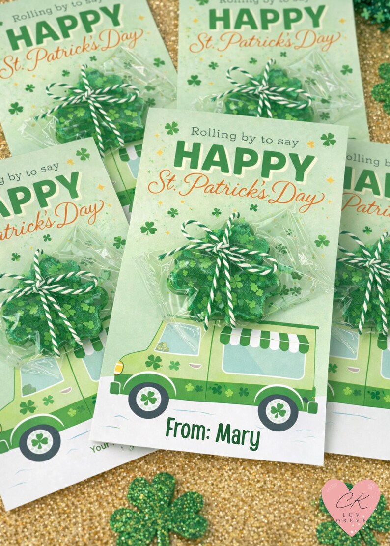 Editable St. Patrick’s Day Treat Tag, Printable Shamrock Candy Card ...
