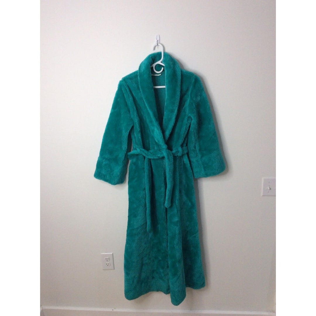 Vintage Borg Fluffy Faux Fur Teal Green Womans Robe S 8/10 USA - Etsy
