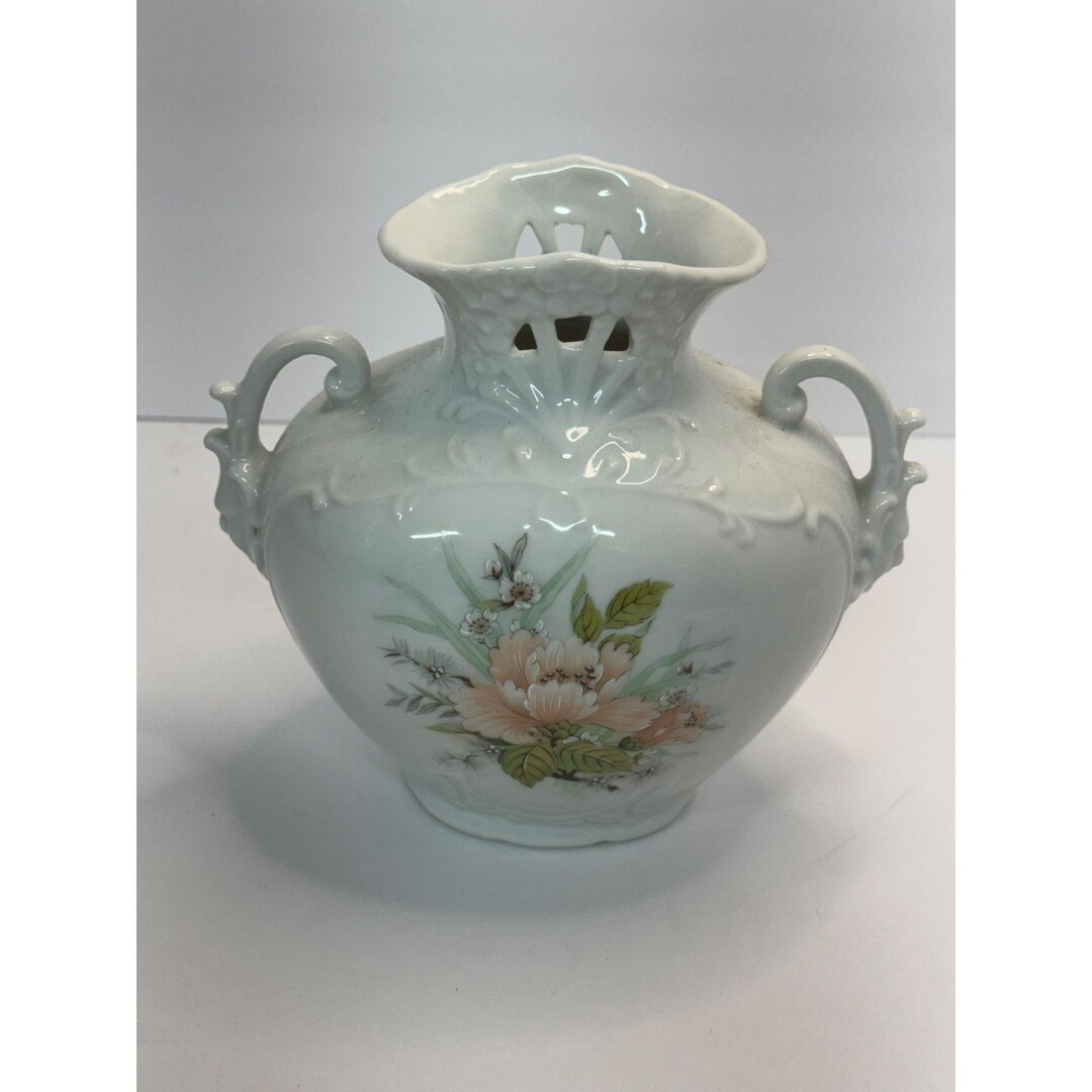 Vintage Winrose Collection Hand-decorated Floral Ceramic Vase With ...