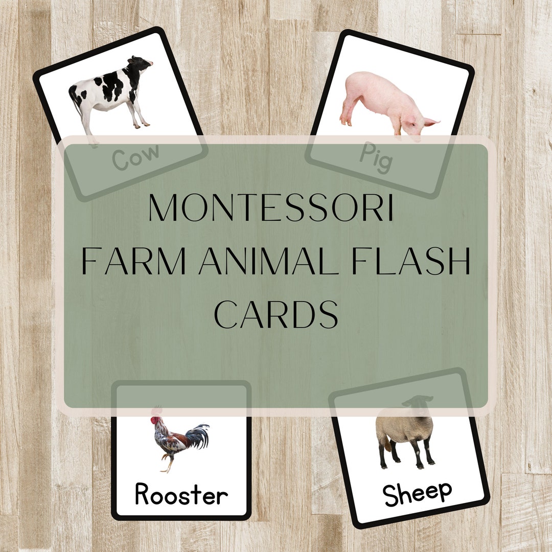 Montessori Farm Animal Flashcards - Etsy