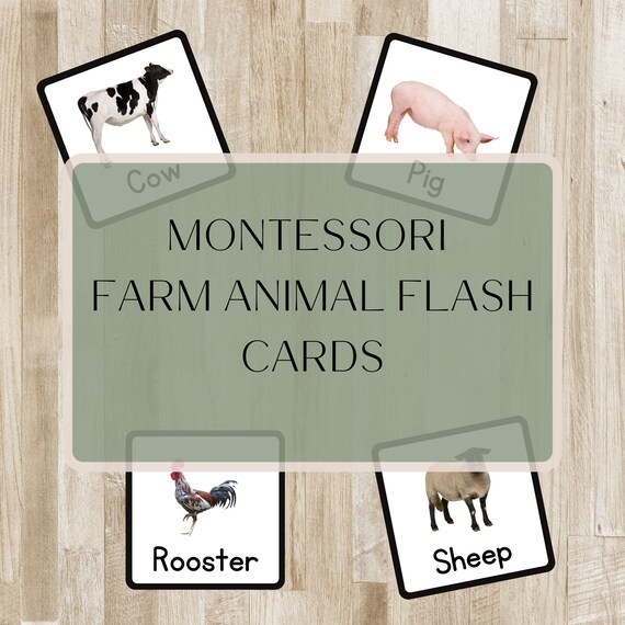 Montessori Farm Animal Flashcards - Etsy