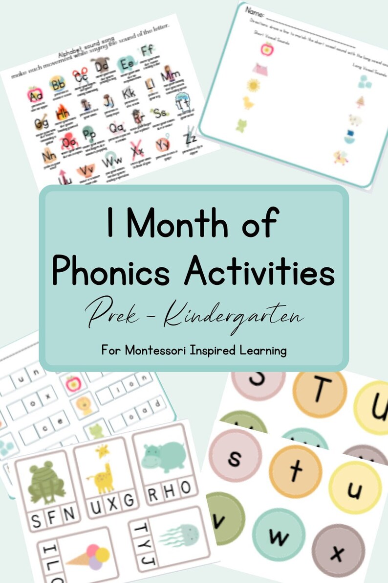 1 Month of Homeschool Montessori Phonics Work - Etsy