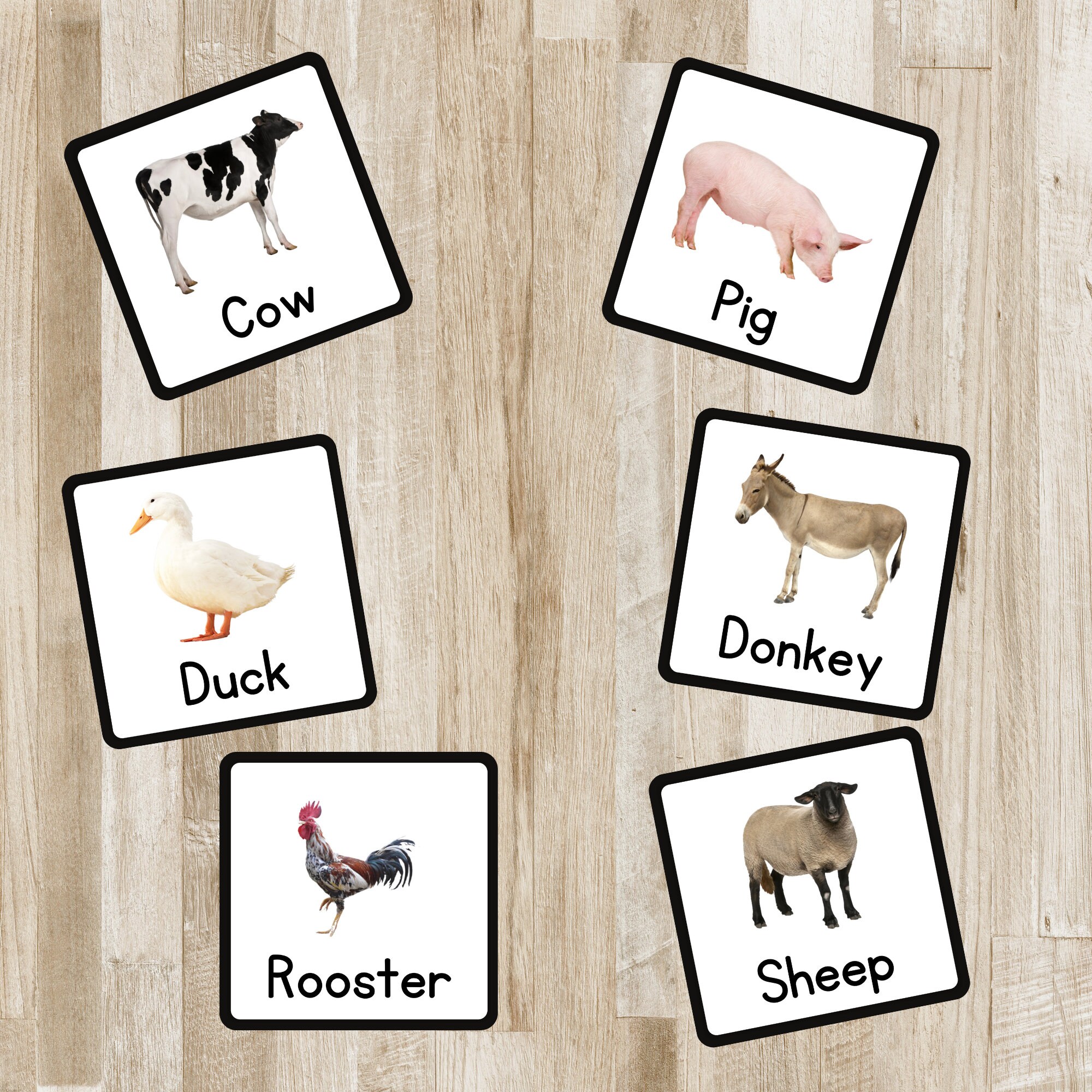 Montessori Farm Animal Flashcards - Etsy