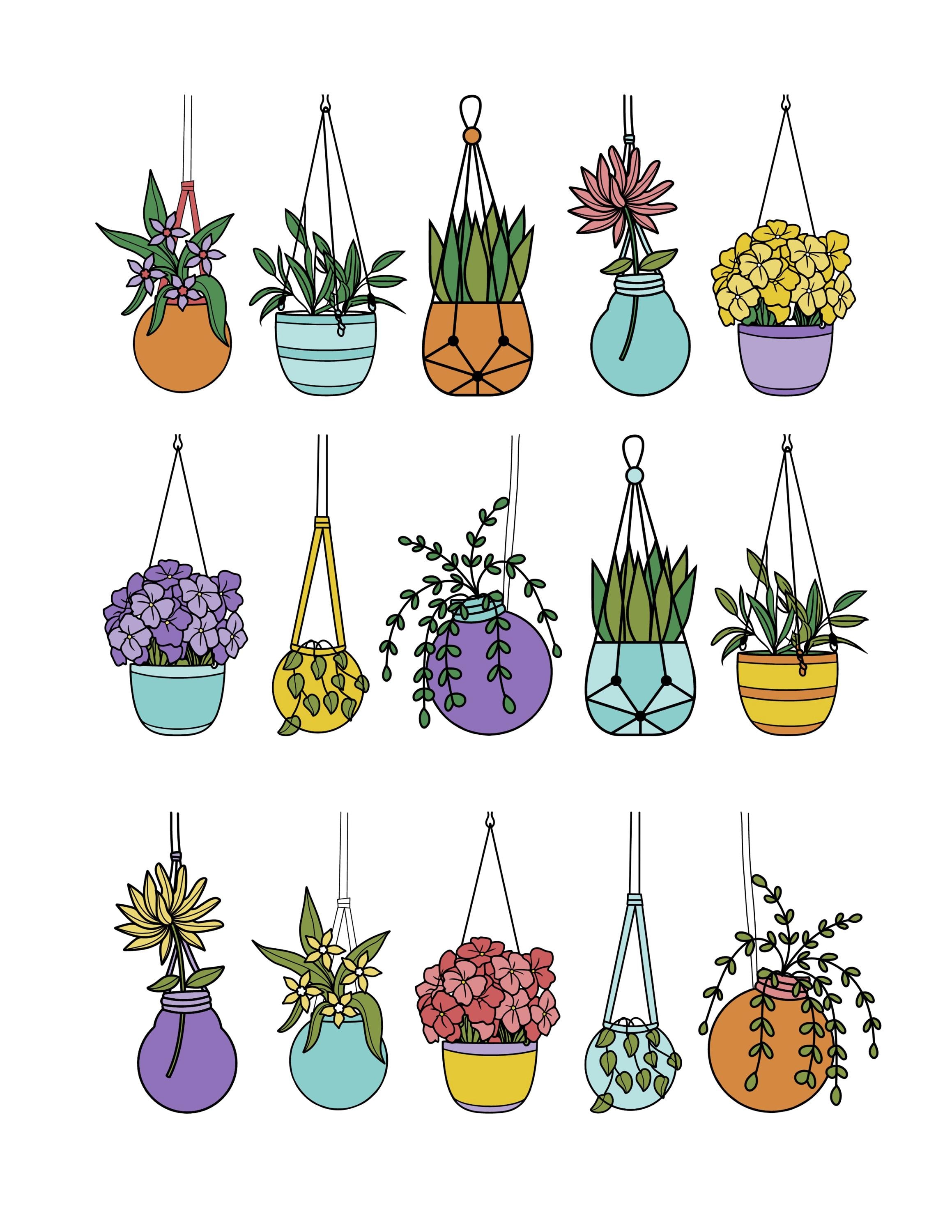 Plant Coloring Page | Cute Plant Doodle, Downloadable, Printable, Page ...