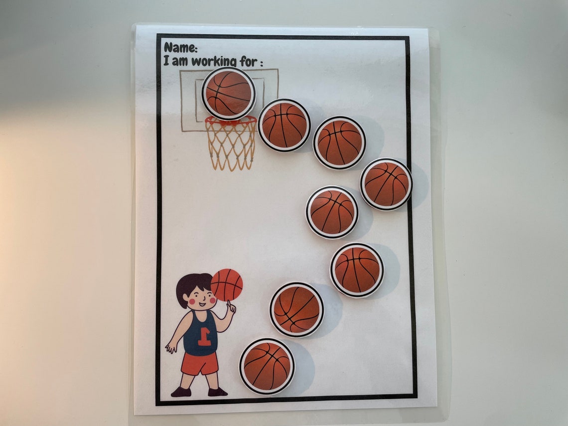 Basketball Game Token Board/token Economy/reward Chart/special ...