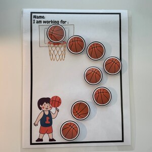 Basketball Game Token Board/token Economy/reward Chart/special ...