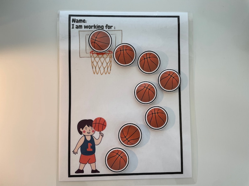 Basketball Game Token Board/token Economy/reward Chart/special ...