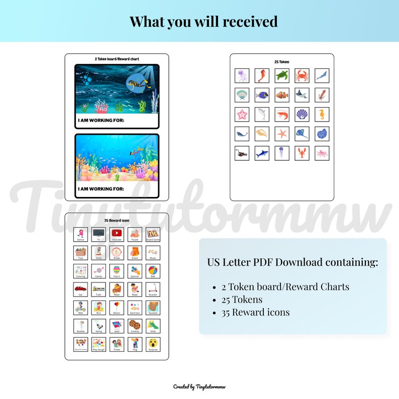 Underwater Theme Token Board/token Economy/reward Chart/special ...