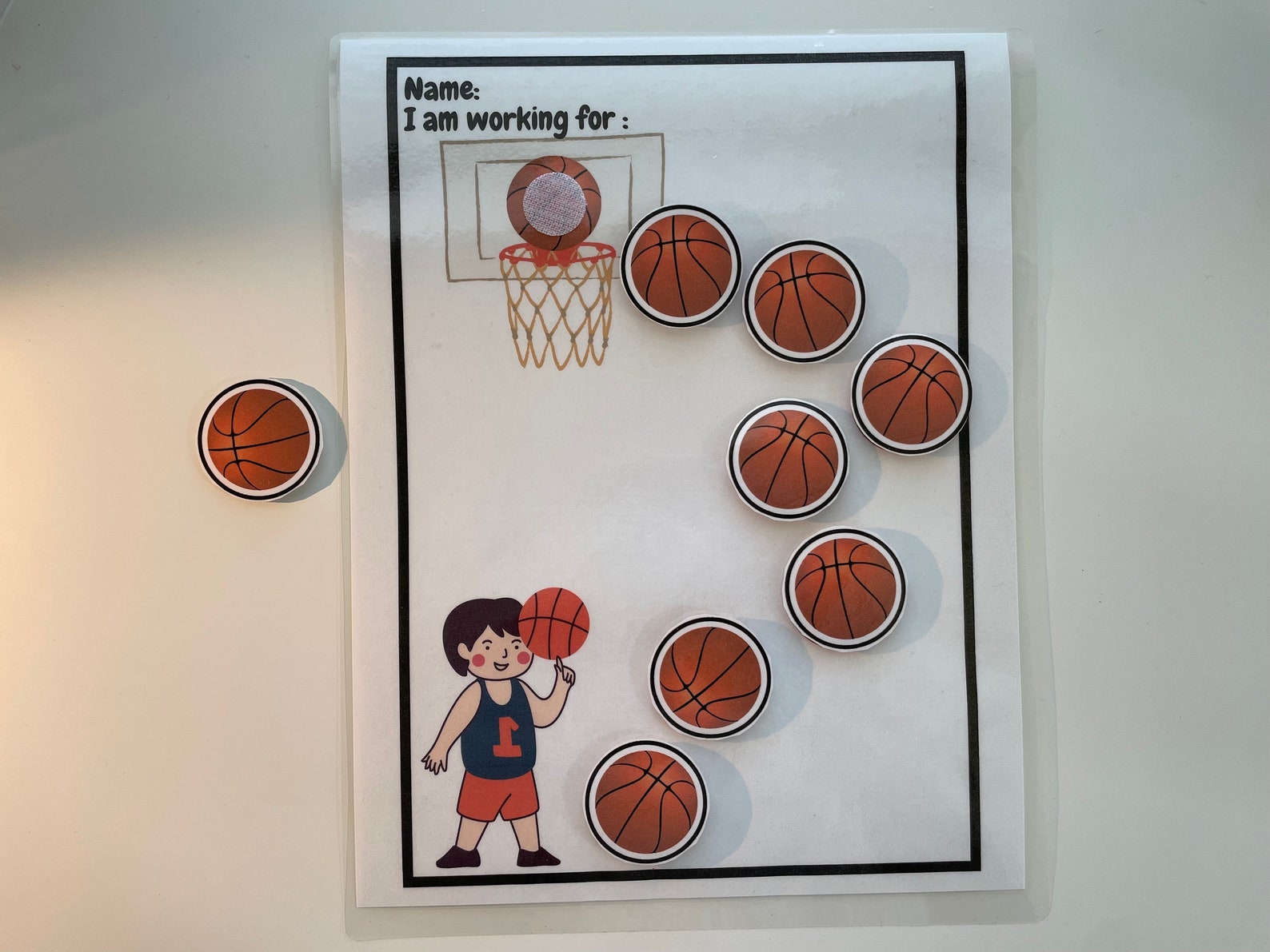 Basketball Game Token Board/token Economy/reward Chart/special ...
