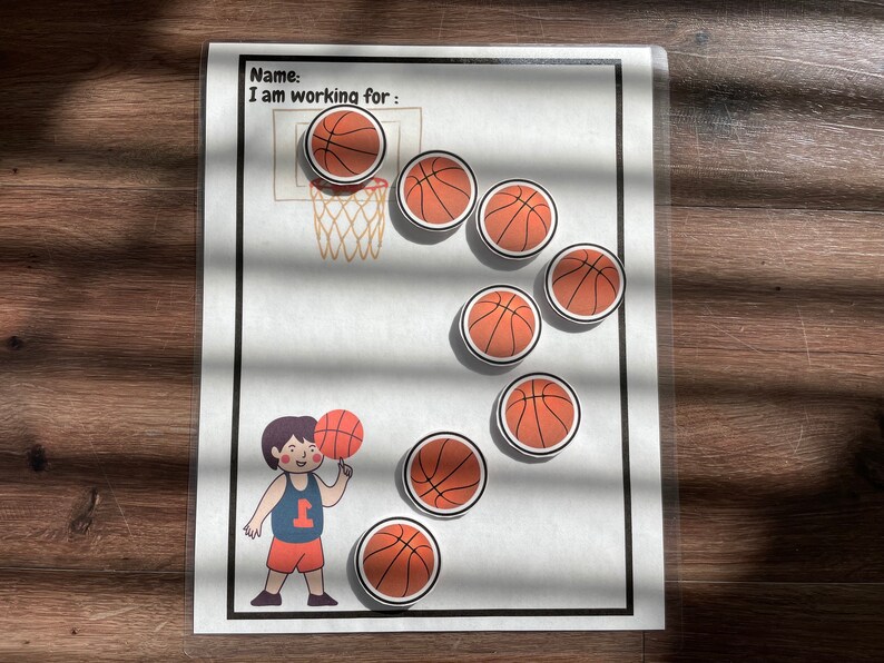 Basketball Game Token Board/token Economy/reward Chart/special ...