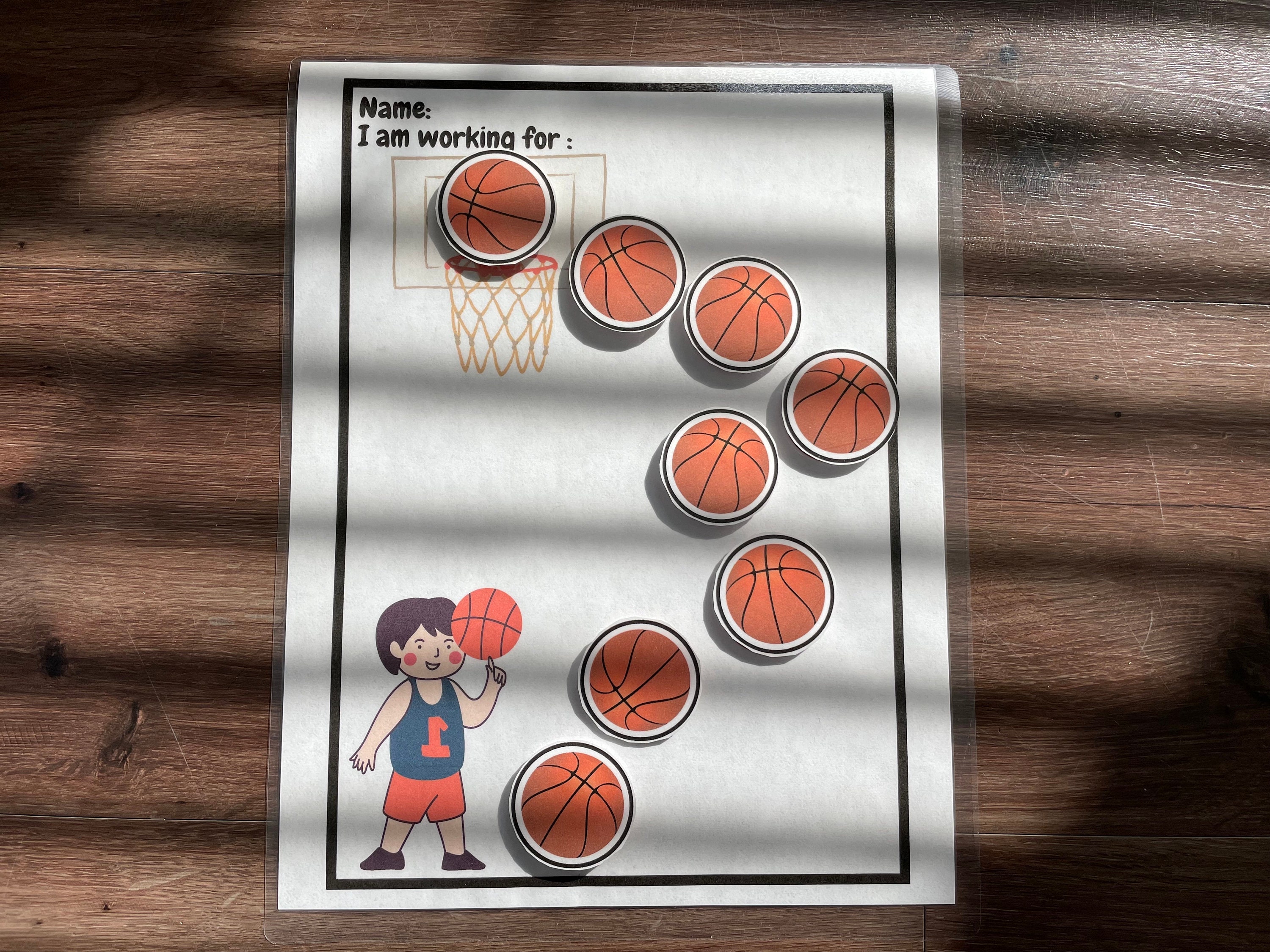 Basketball Game Token Board/token Economy/reward Chart/special ...