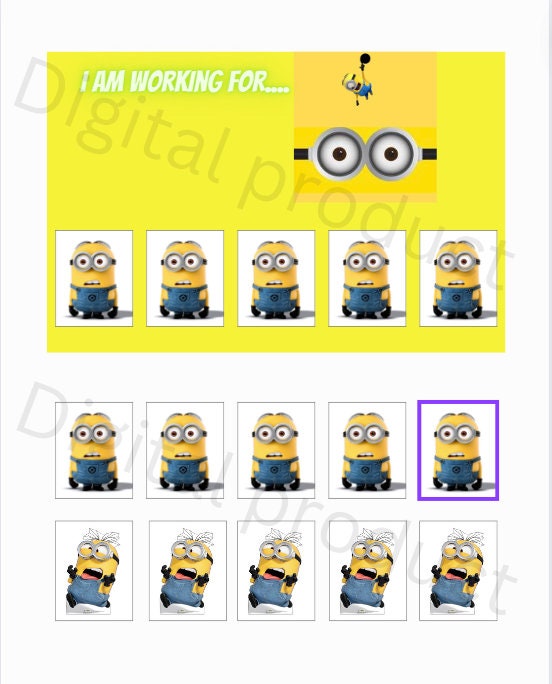 Minions Token Board/reward Chart - Digital Product - Etsy