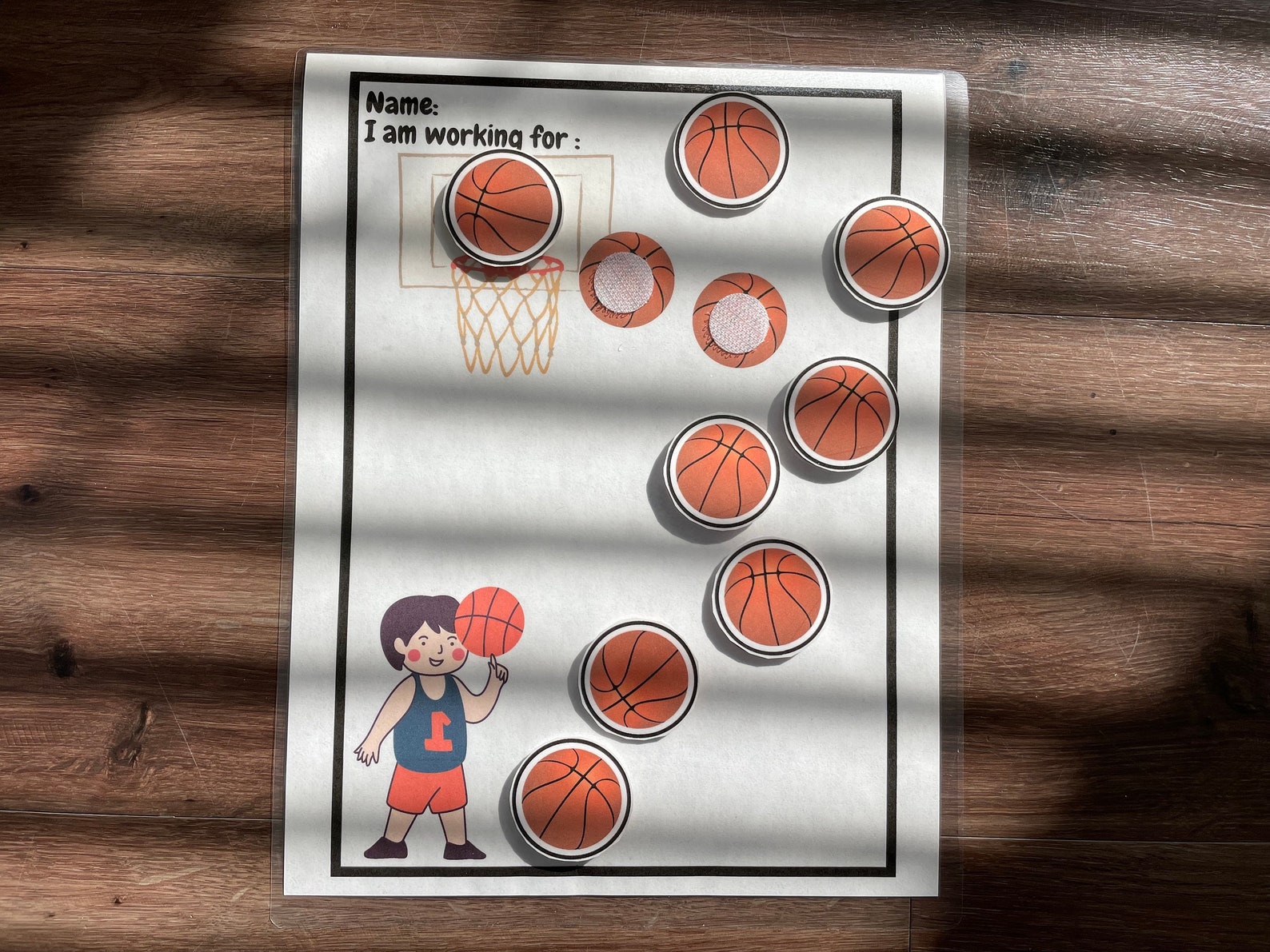 Basketball Game Token Board/token Economy/reward Chart/special ...