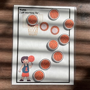 Basketball Game Token Board/token Economy/reward Chart/special ...