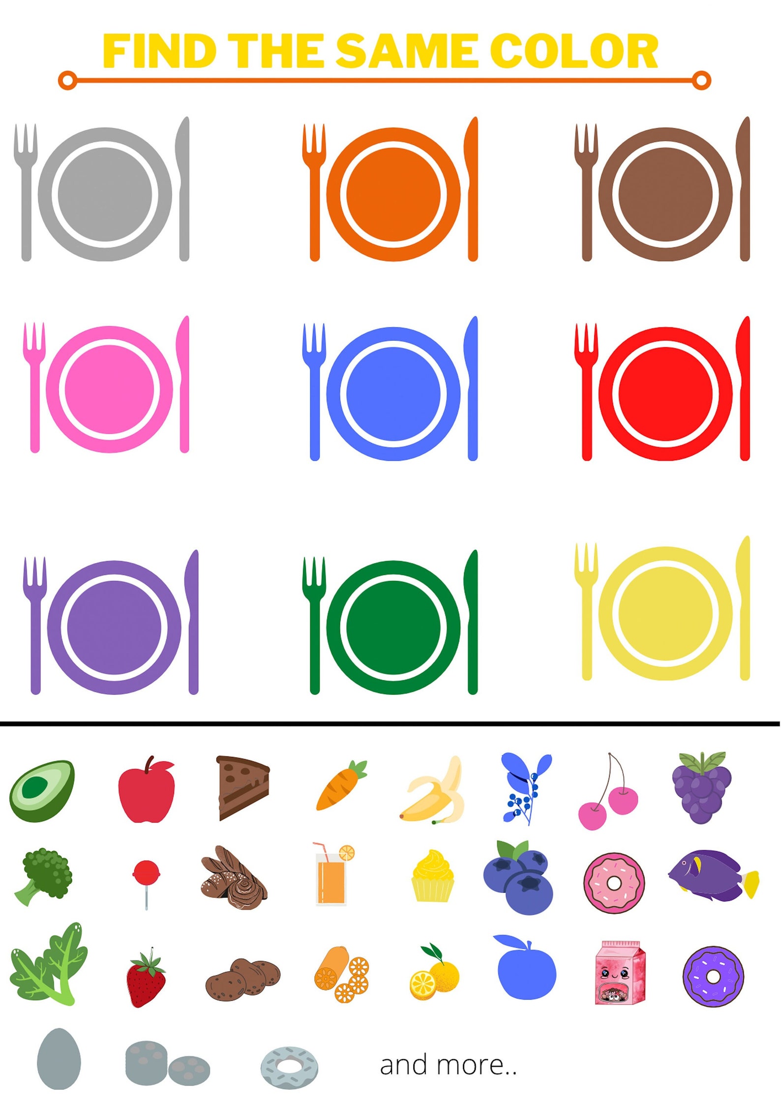 Color Matching Game/preschool Printable Activity/matching Same Color ...