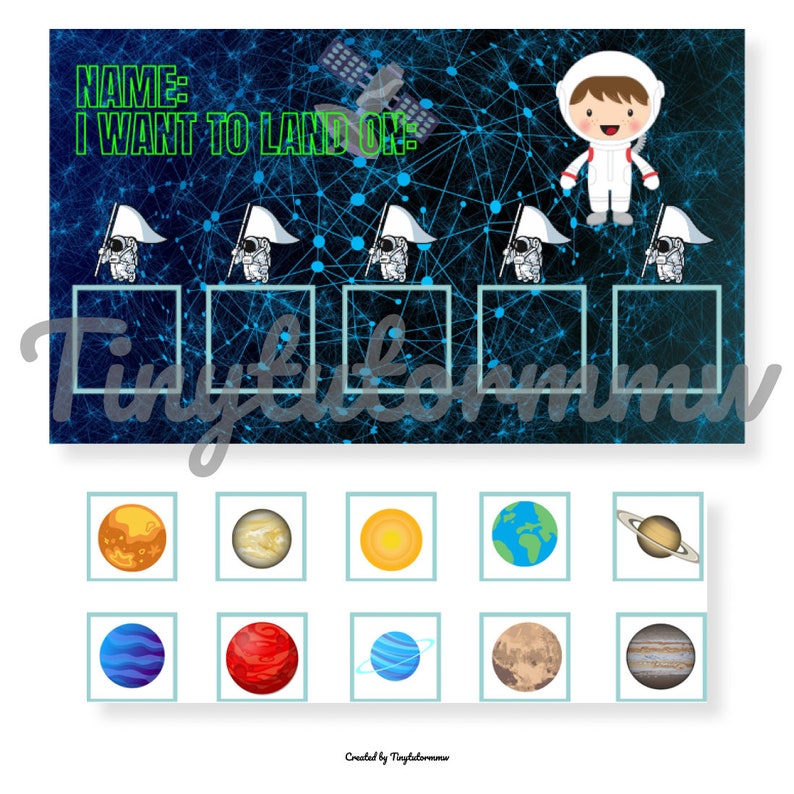 Astronaut Theme Token Board/token Economy/reward Chart/special ...