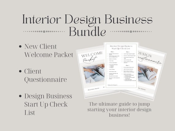 Interior Design Business Bundle New Client Welcome Packet - Etsy