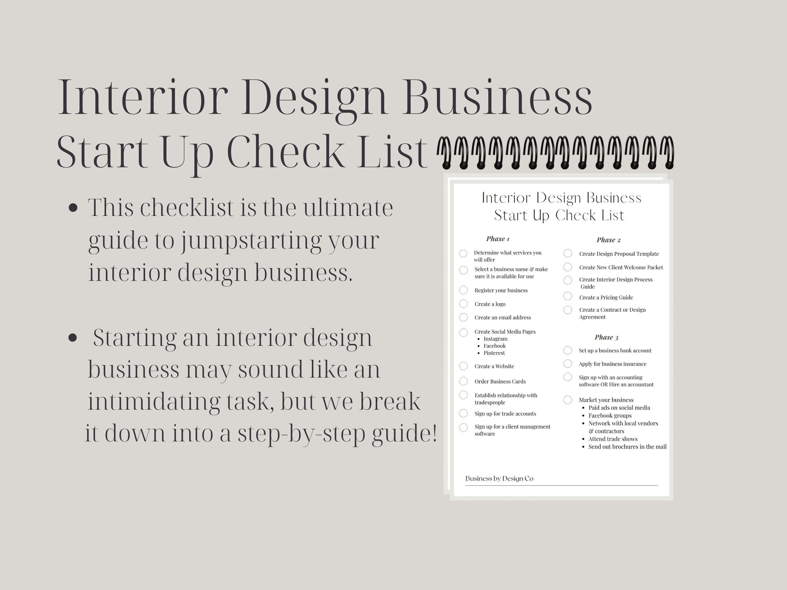 Interior Design Business Start up Checklist L Interior Design Business ...