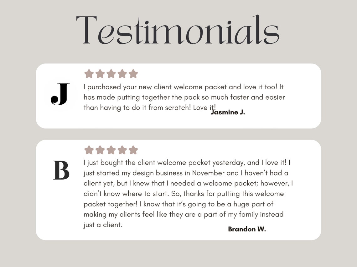 New Client Welcome Packet for Creatives & Entrepreneurs New Client ...