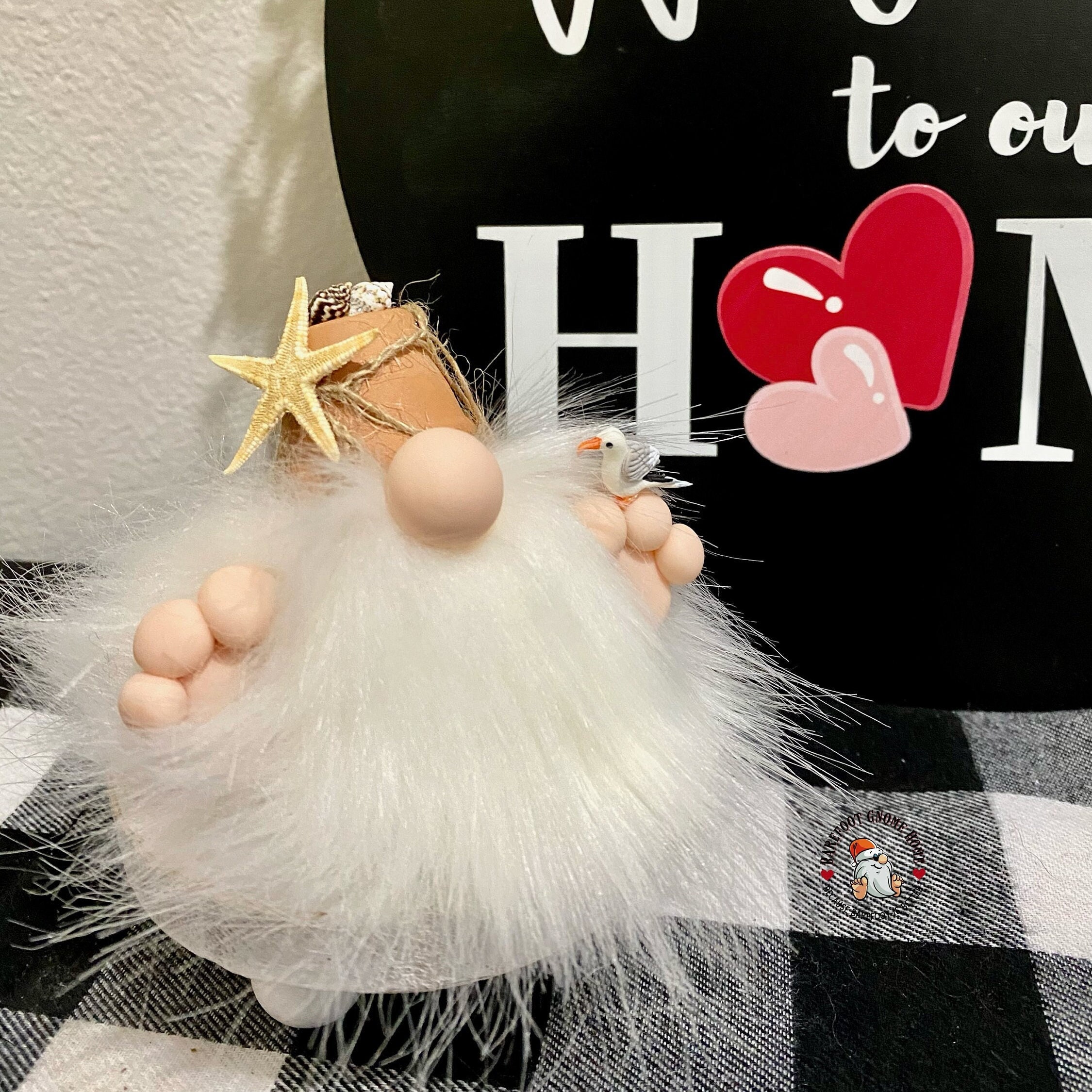 Beach Barefoot Gnome Starfish Clay Pot Gnome Sea Gull Beach Lover Gift ...