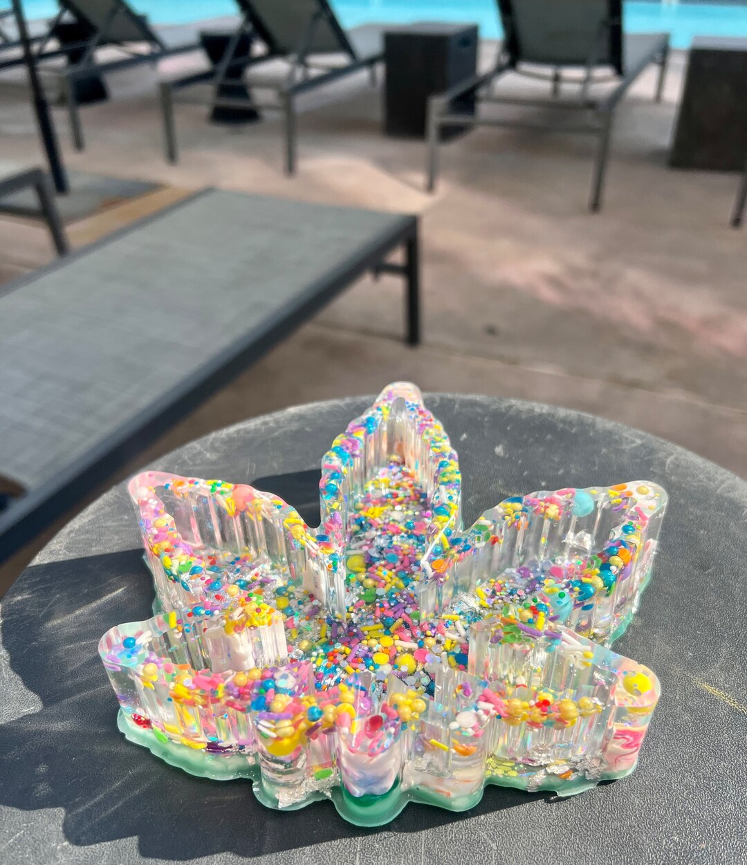 Marijuana Ashtray/resin/cute Trinket Dish/ Cake Sprinkle Art/cannabis ...