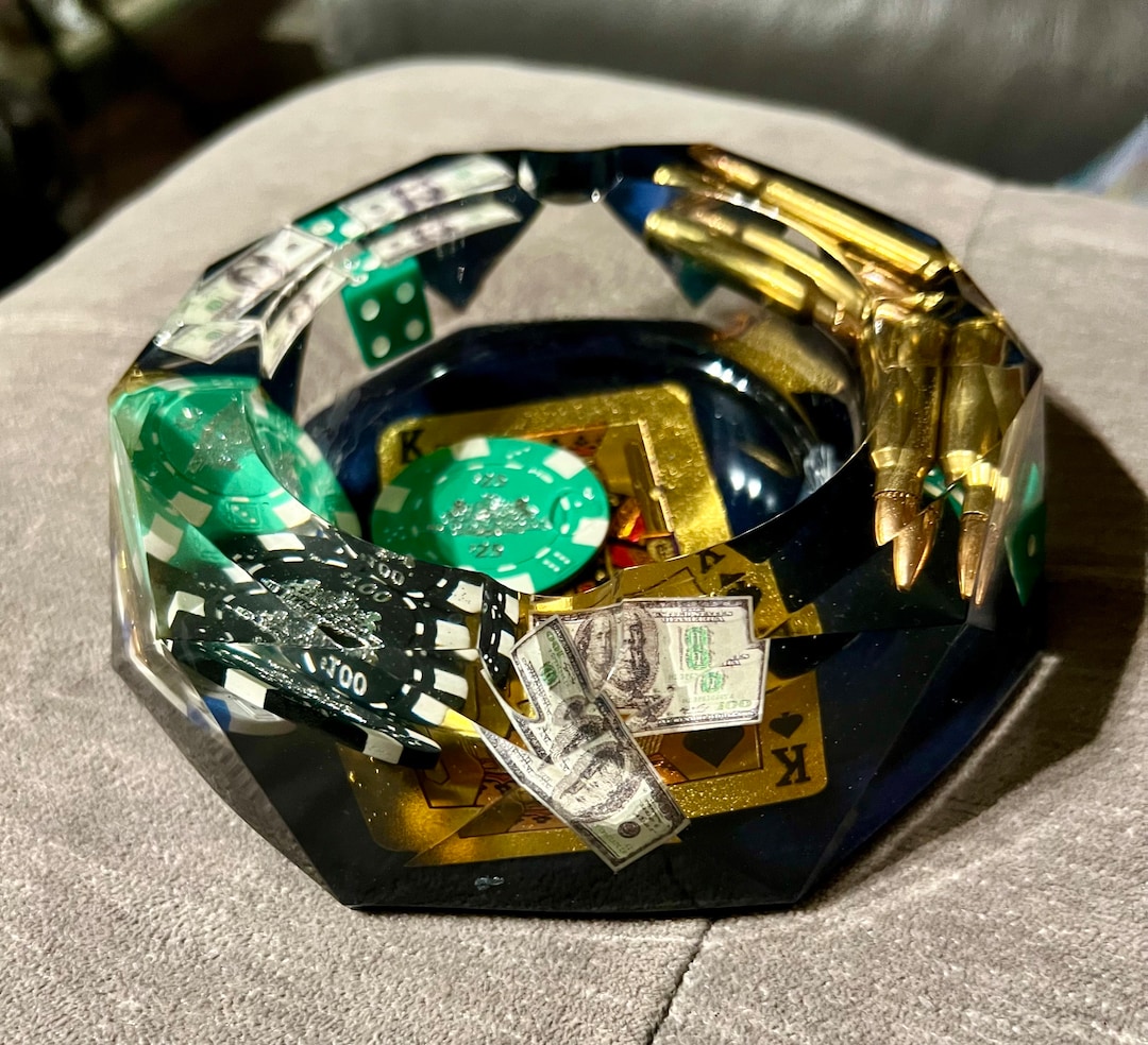 Extra Large Outlaw Ashtray/bullet Art/resin Trinket Dish/poker Art ...