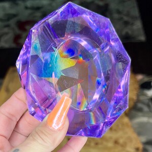 Transparent Holographic Resin Ashtray With Gem Pattern/trinket Dish/420 ...