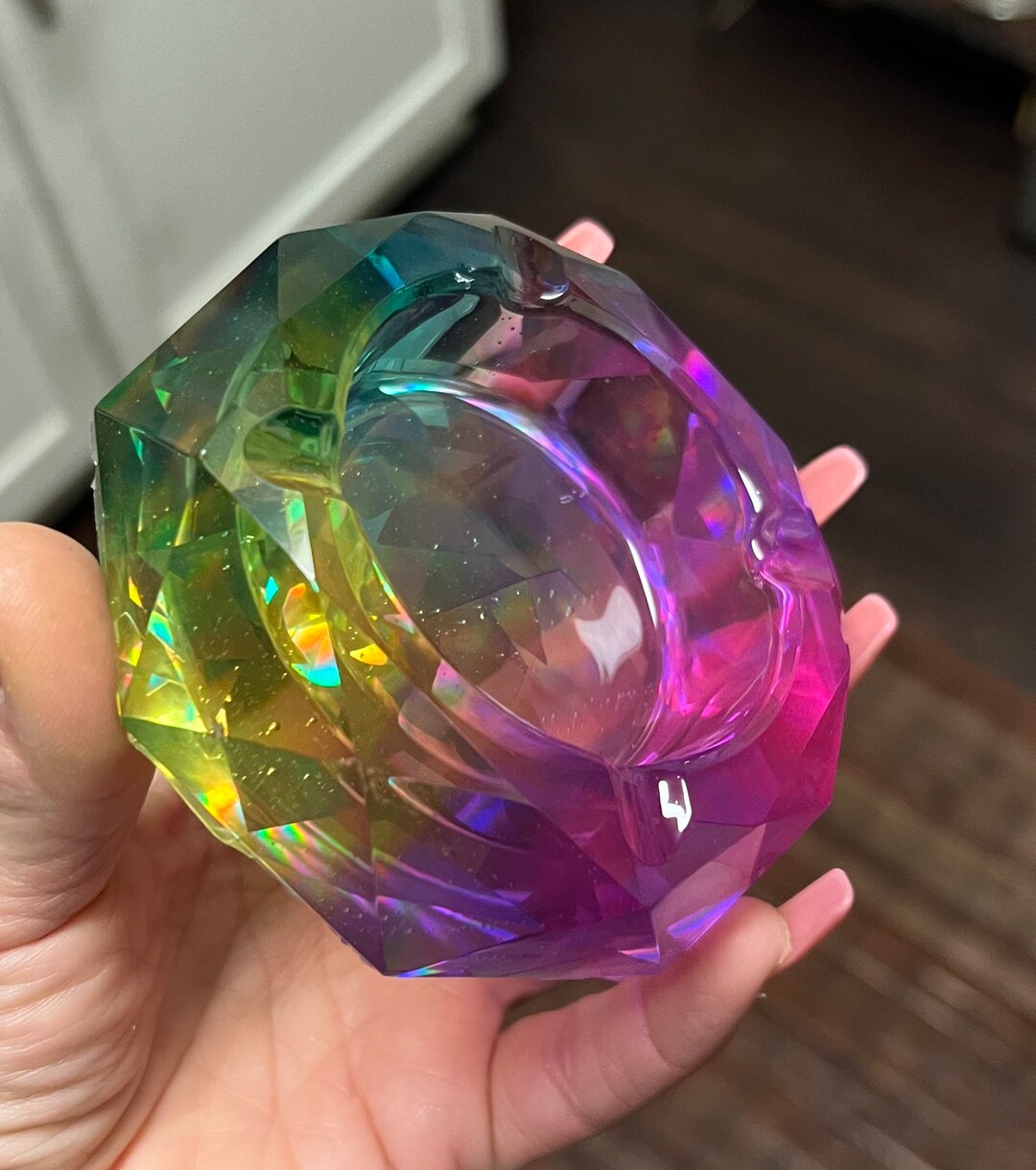 Multi Color Holographic Resin Ashtray/trippy/tie Dye Effect/420 ...
