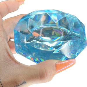 Transparent Holographic Resin Ashtray With Gem Pattern/trinket Dish/420 ...