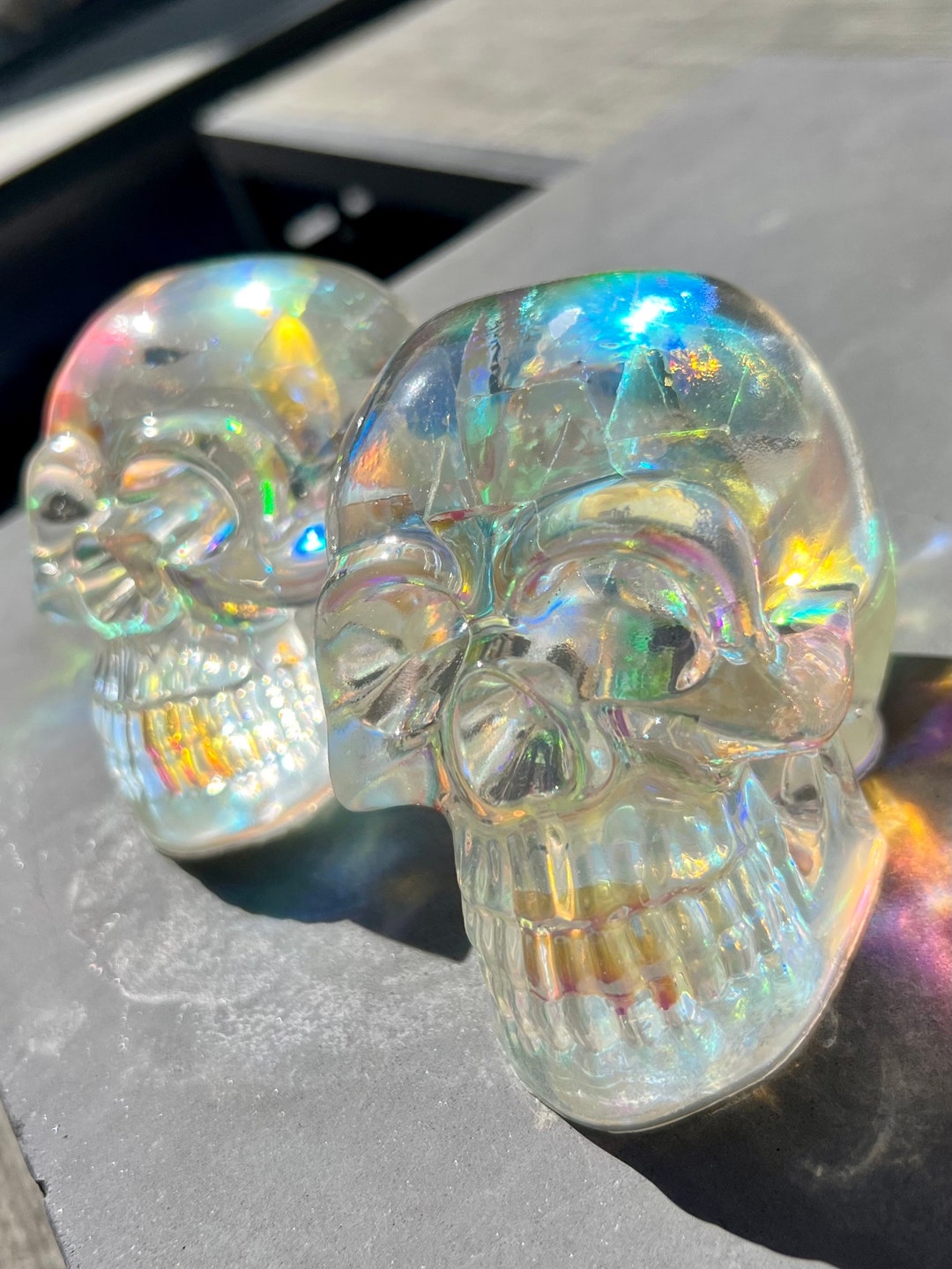 Unique Resin Skull/optical Illusion/dichroic Film - Etsy