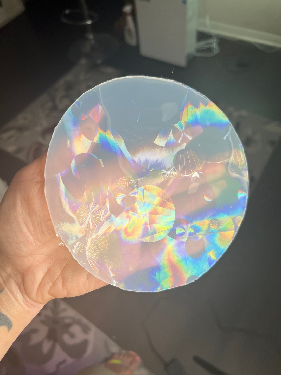 3 PCS ROUND Holographic Silicone Mold Inserts/overlays/resin Crafts/4 ...