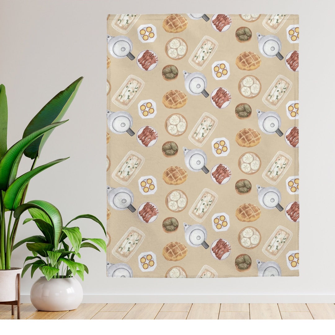 Chinese Dim Sum Food Blanket Cute Asian Lover Dumpling Bao Bun Soft ...