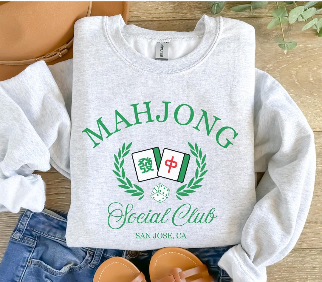 Mahjong Tile Social Club Sweatshirt Personalized American Mah Jongg ...