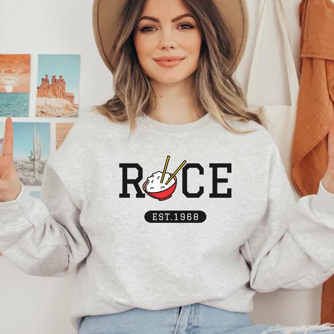 Jasmine Rice Bowl Shirt Gift College Sweatshirt Cute Foodie Crewneck ...