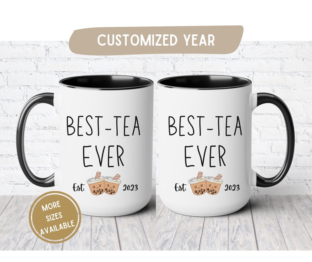Best Friend Boba Tea Mug Gift Custom Bestie Cup Personalized Est Year ...