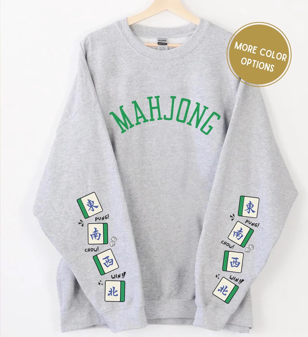 Mahjong Tile Sleeve Sweatshirt American Mahjongg Shirt Cute Mah Jongg ...