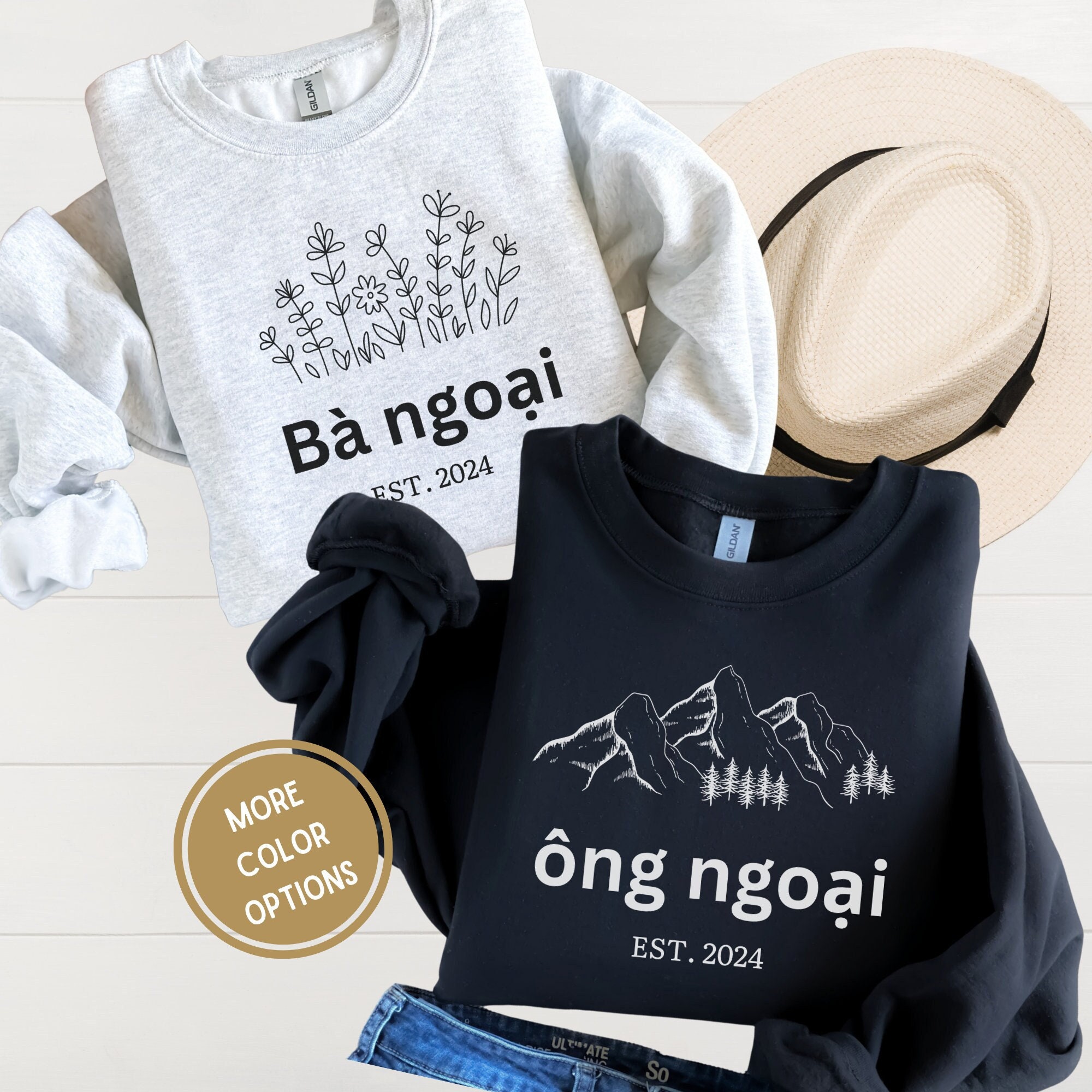 Custom Vietnamese Ba Noi Ong Ngoai Shirt Grandma Grandpa Sweater Gift ...